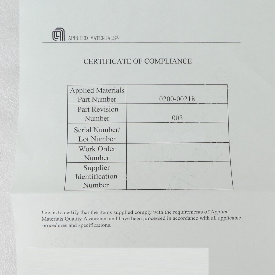 AMAT Applied Materials 0200-00218 200mm PCII Quartz Cover Top Endura ...