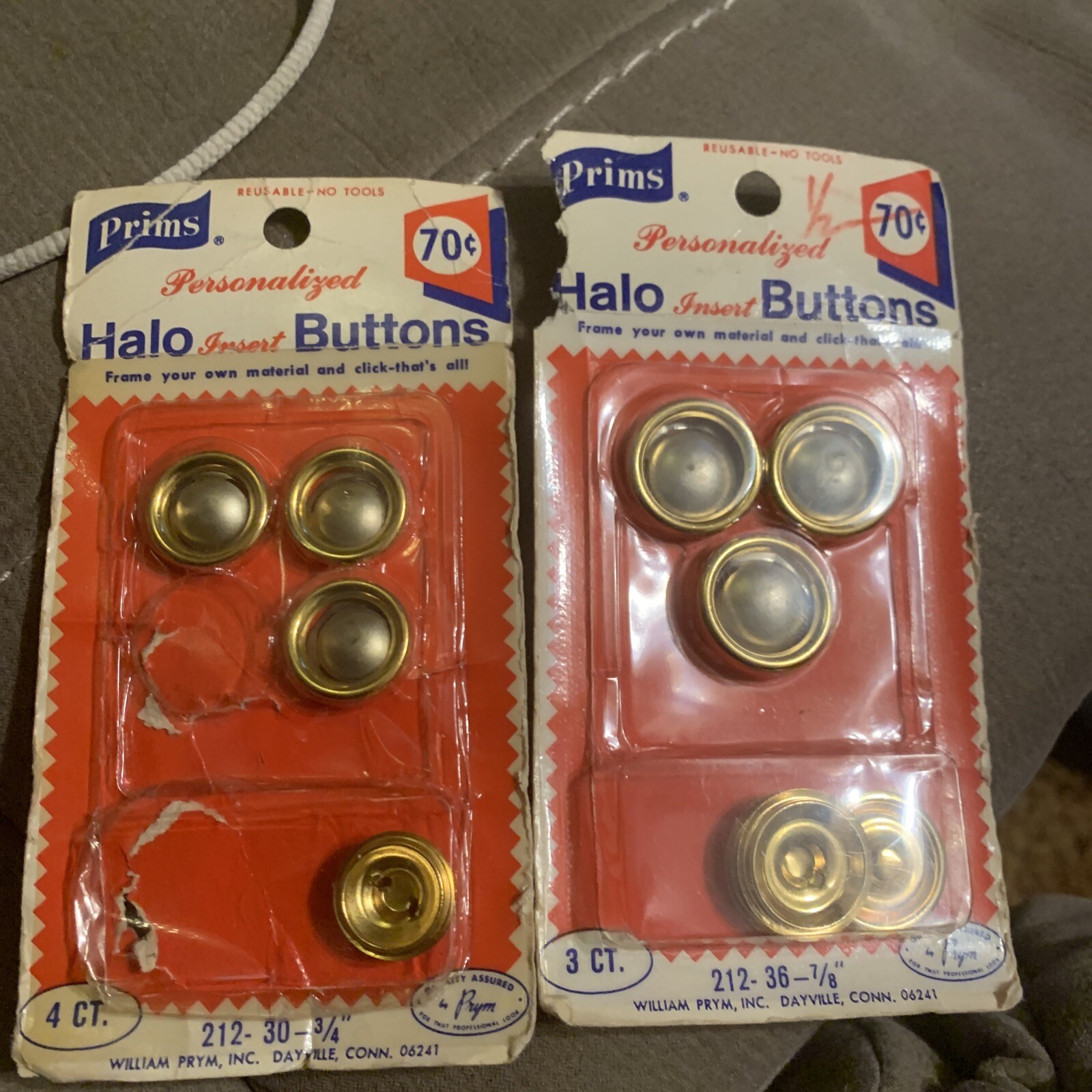 Vtg Prims brass halo insert Buttons 3/4” 7/8” made in USA | eBay