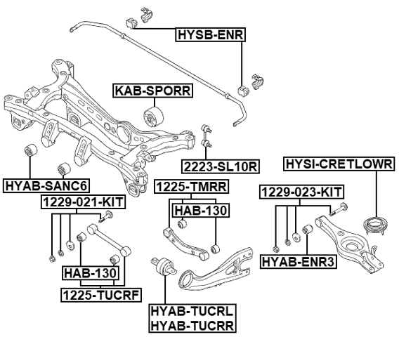 Rear Transverse Link Fits Hyundai 55100-2S000, 55100-2W550, RK642829 ...