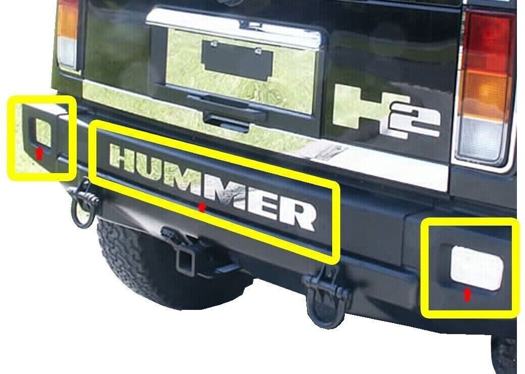 for:03-09 Hummer H2 Rear Bumper Letter Insert Sticker Accent Door Cover ...