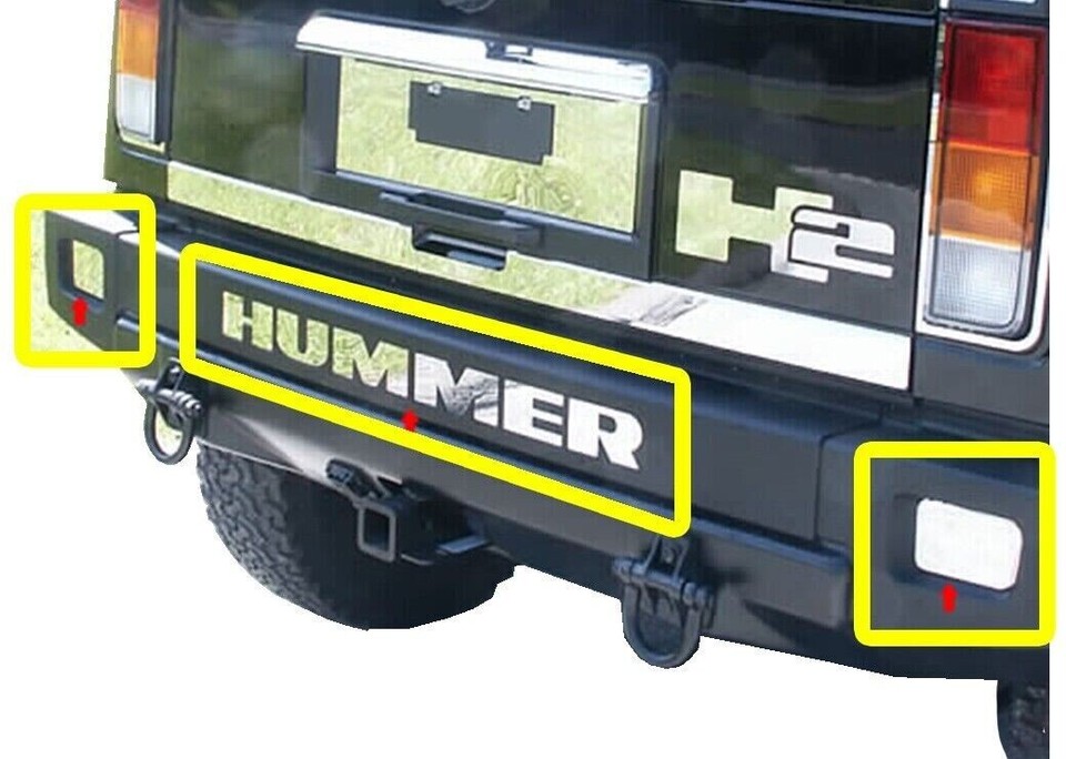 for:03-09 Hummer H2 Rear Bumper Letter Insert Sticker Accent Door Cover ...