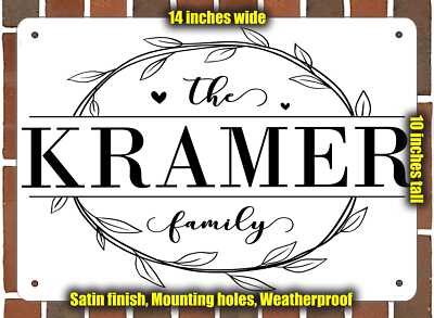 Kramer Family Decorative Metal Door or Wall Plaque (Style 1) | eBay