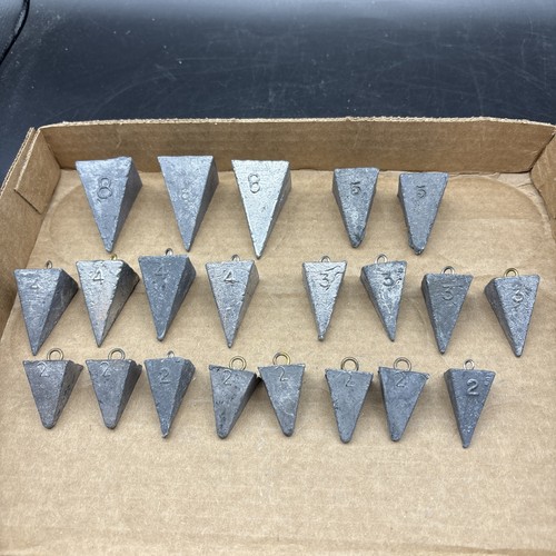Mixed Lot Of 21 Fishing Pyramid Weights Sinkers 2 3 4 5 & 8 Oz - New | eBay