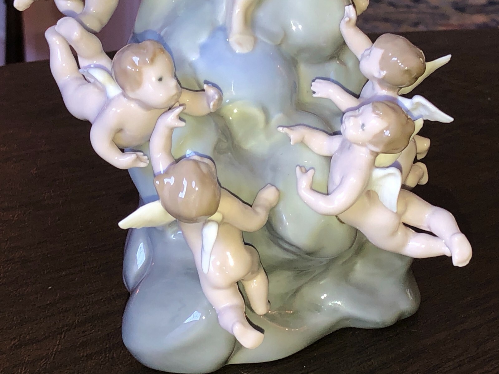 BEAUTIFUL Lladro "Blessed Lady" 1579 MARY SWIRLING CHERUBS BABIES ...