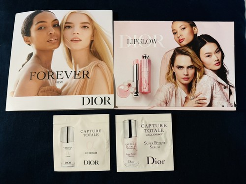 DIOR forever new foundation,lipglow sample card, Lot 2 capture totale ...