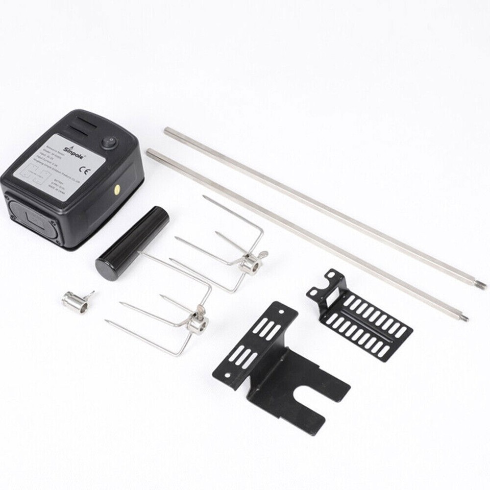 Stainless Steel Rotisserie Forks Rods Kit&Battery-powered Motor, BBQ ...