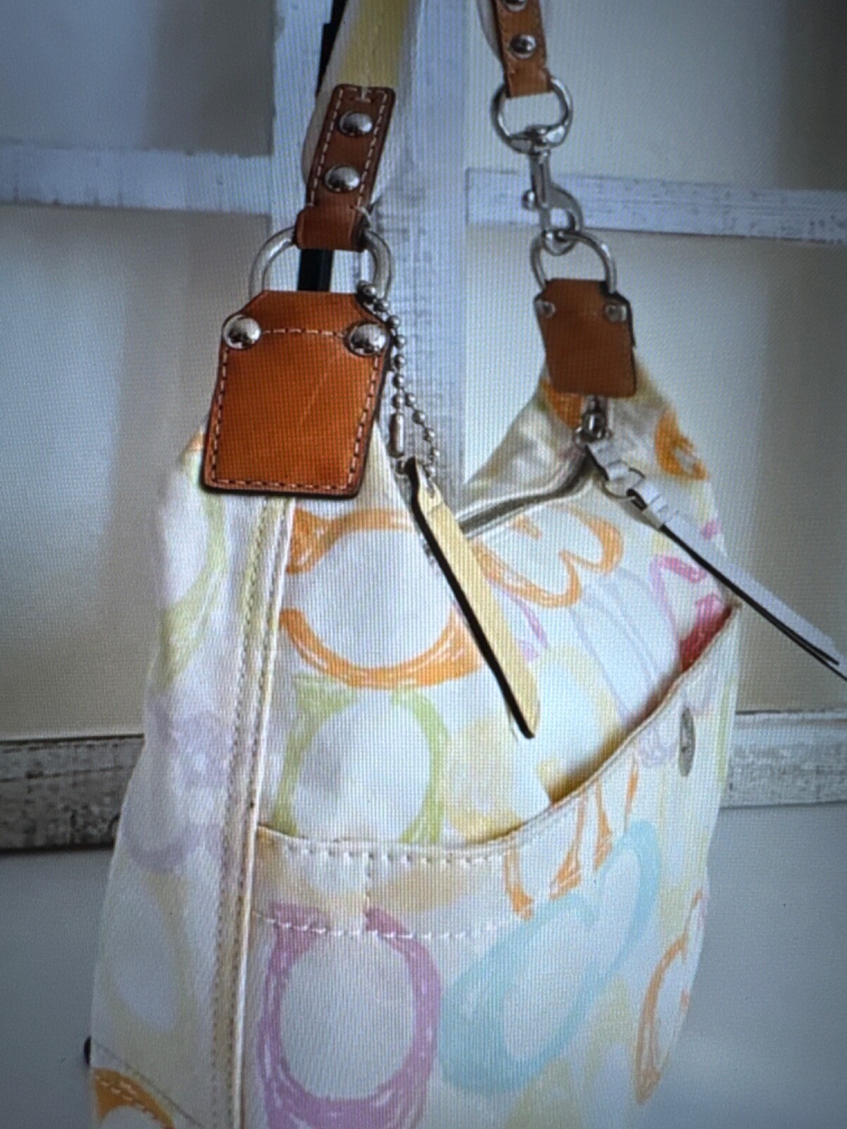 Coach Hampton, Pastel Colors, Signature Shoulder Bag - Gem