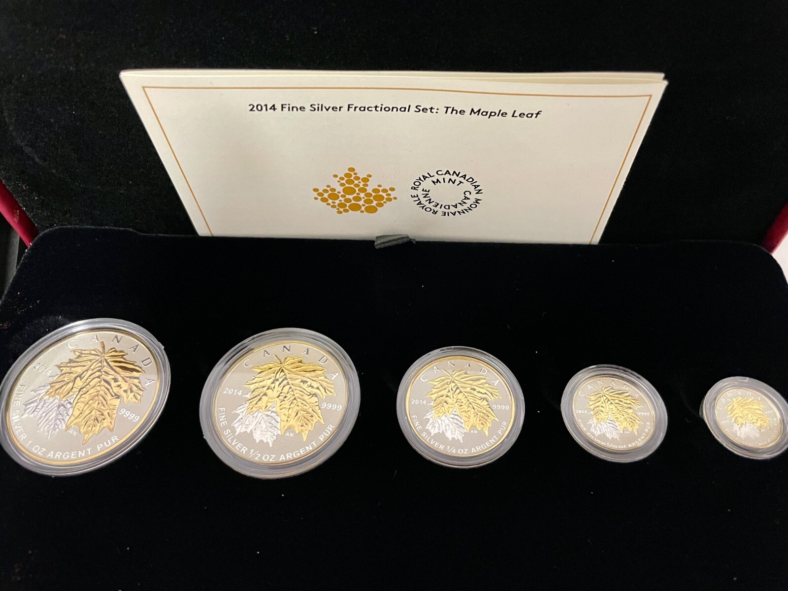 2014 Canadian Silver Maple Leaf Fractional Coin Set (Gold Gilded) OGP + COA | eBay