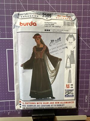 💐 BURDA #2509 - LADIES MEDIEVAL-RENAISSANCE DRESS - VEIL - TOP PATTERN ...