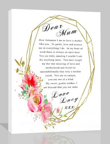 Dear Mum Poem Personalised Canvas Wall Art Picture Print | eBay UK