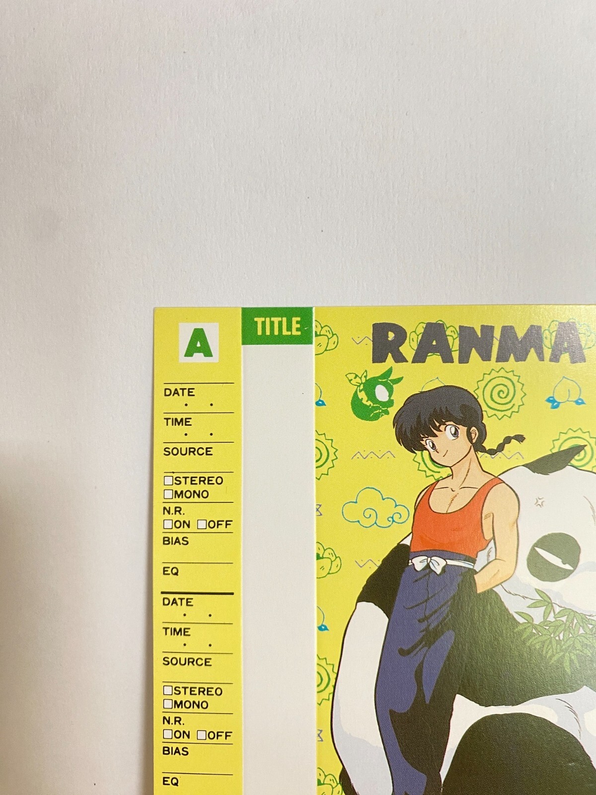 Ranma Genma Saotome Ranma 1/2 Cassette Tape Index Sticker Card Japan ...