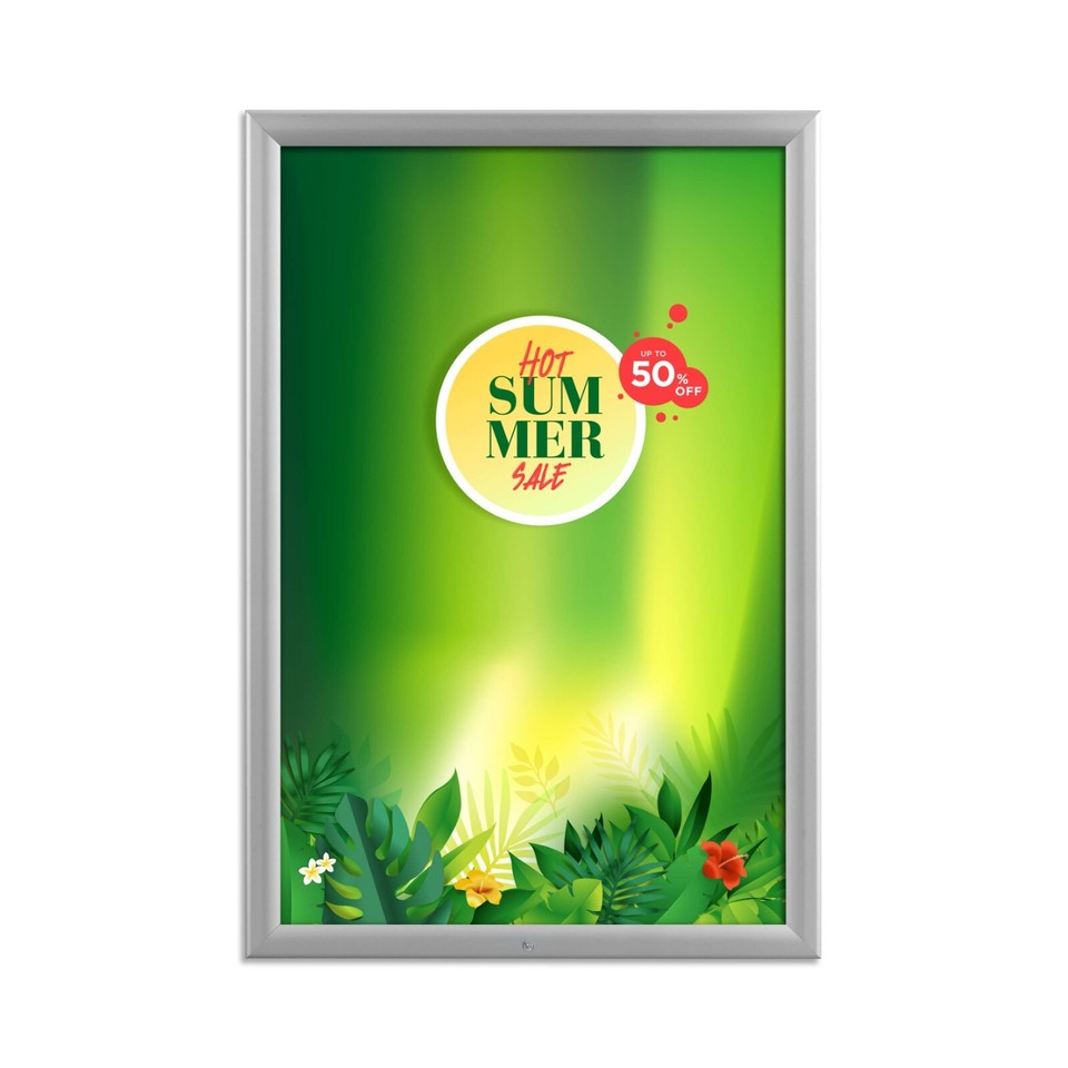 Lockable Weatherproof Front Loading Snap Poster Picture Frame Aluminum ...