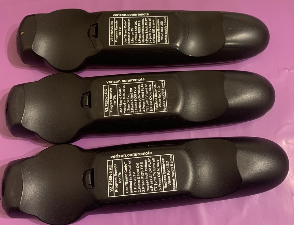 Three Verizon FiOS VZ P265v5 RC Replacement TV Program Remote Control ...