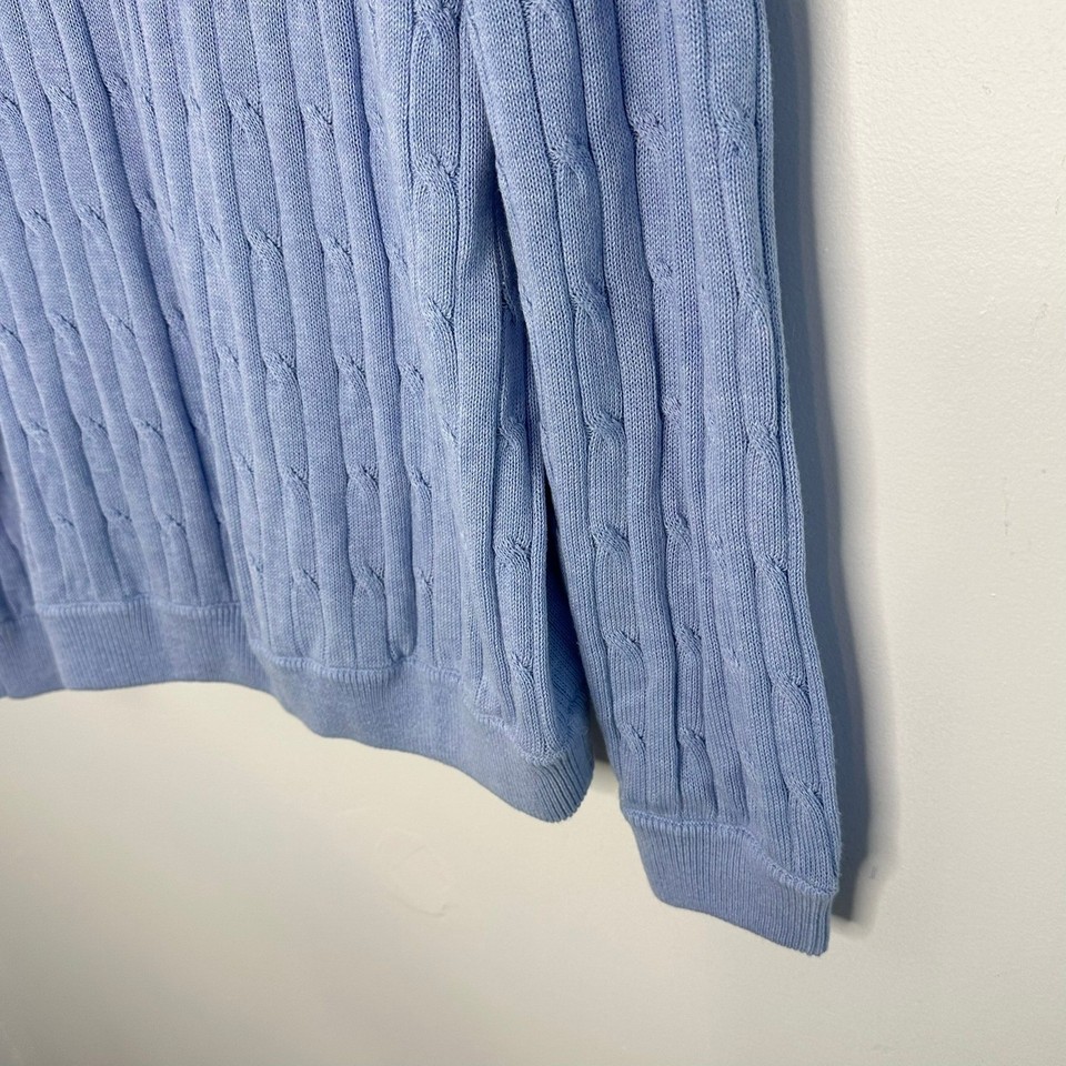 Alashan Men's Blue Cable Knit Cotton Cashmere Sweater Size L | eBay