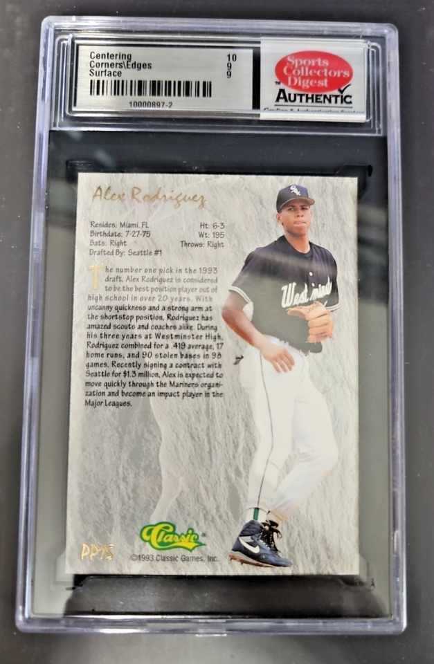 1993 Classic Four Sport Collection Power Pick Bonus Alex Rodriguez SCD ...