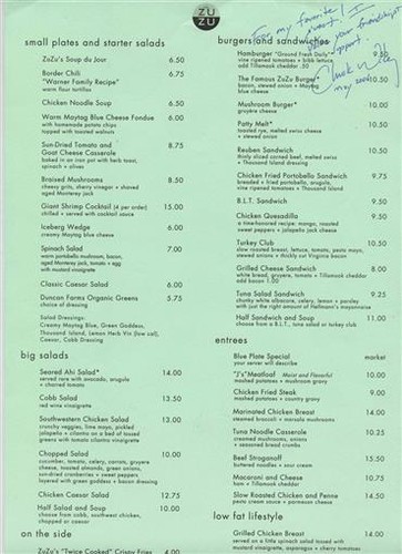ZUZU Menu Hotel Valley Ho Scottsdale Arizona Chef Chuck Wiley Signed | eBay
