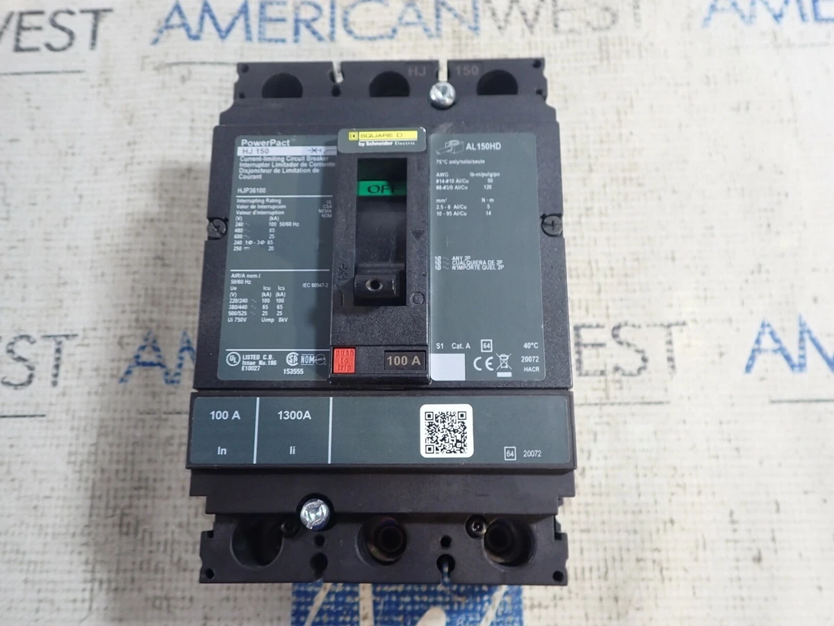 Square D HGA36100 I-Line Circuit Breaker Pole 100 Amp 480, 40% OFF