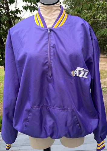 Vintage Rare 90s NBA Utah Jazz Pull Over Jacket XL Owens Corning Promo ...