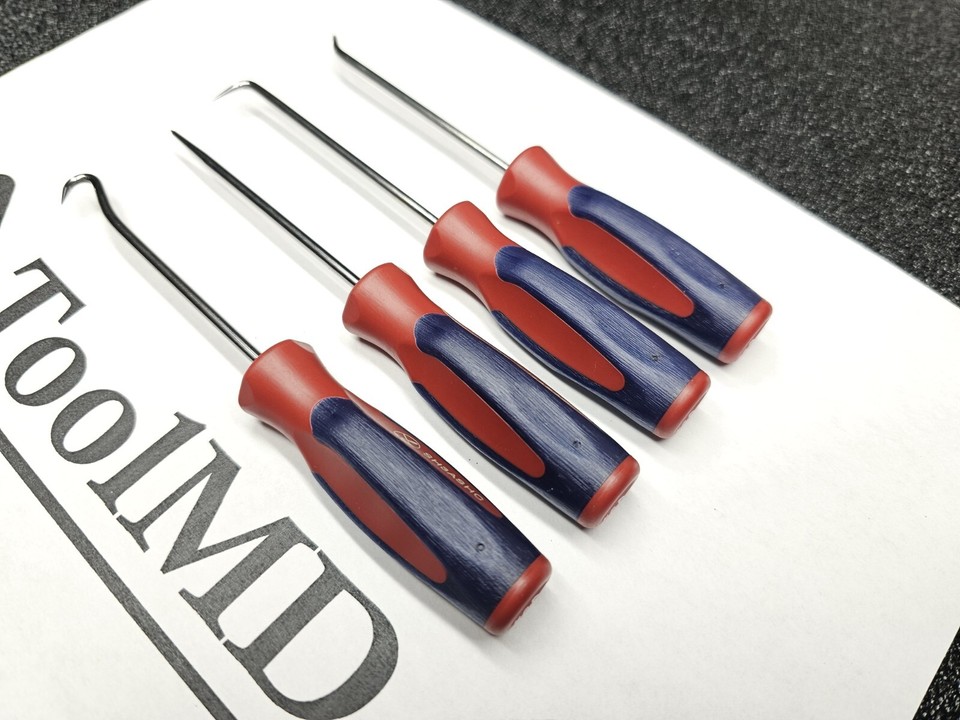 Snap-on Tools USA RARE 4pc RED WHITE & BLUE Mini Awl Hook Pick Set ...