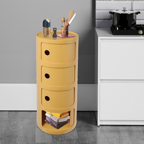 Modern Four layer Multifunctional End Table Storage Cabinet Round ...