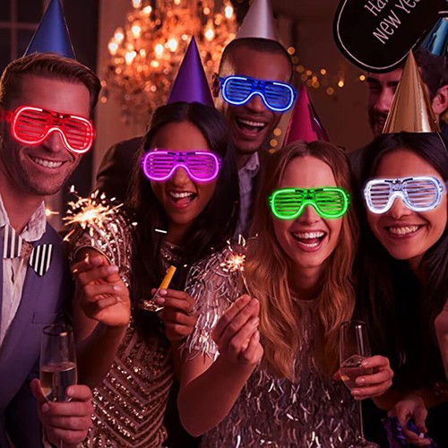 LED Neon Glasses 6 Neon Colors Light Up Party Glasses Glow In The Dark ...