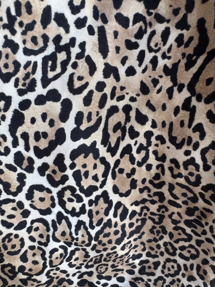 Chico's 3/4 Sleeve Button Front Leopard Print No-Iron Shirt Women's ...