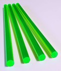 4 Pcs 1/2" x 18" CLEAR GREEN FLUORESCENT ACRYLIC PLEXIGLASS ROD .5 INCH ...