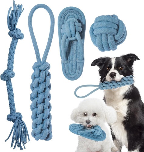 Dog Rope Toys for Small Large Dogs, Puppy Teething Chew Pull Toy, Dog ...