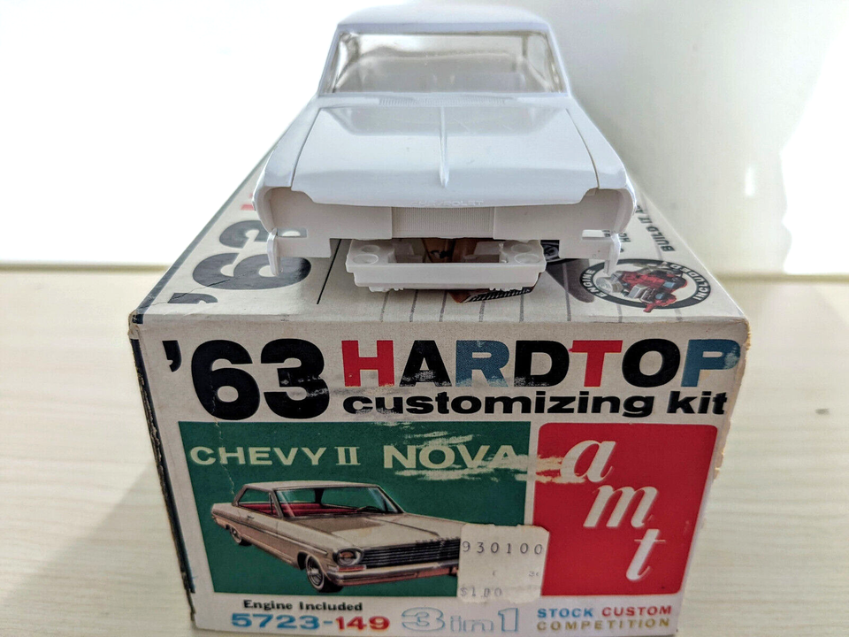 *ULTRA RARE! ORIGINAL VINTAGE AMT "1963 CHEVY II NOVA HT" KIT *SUPER ...
