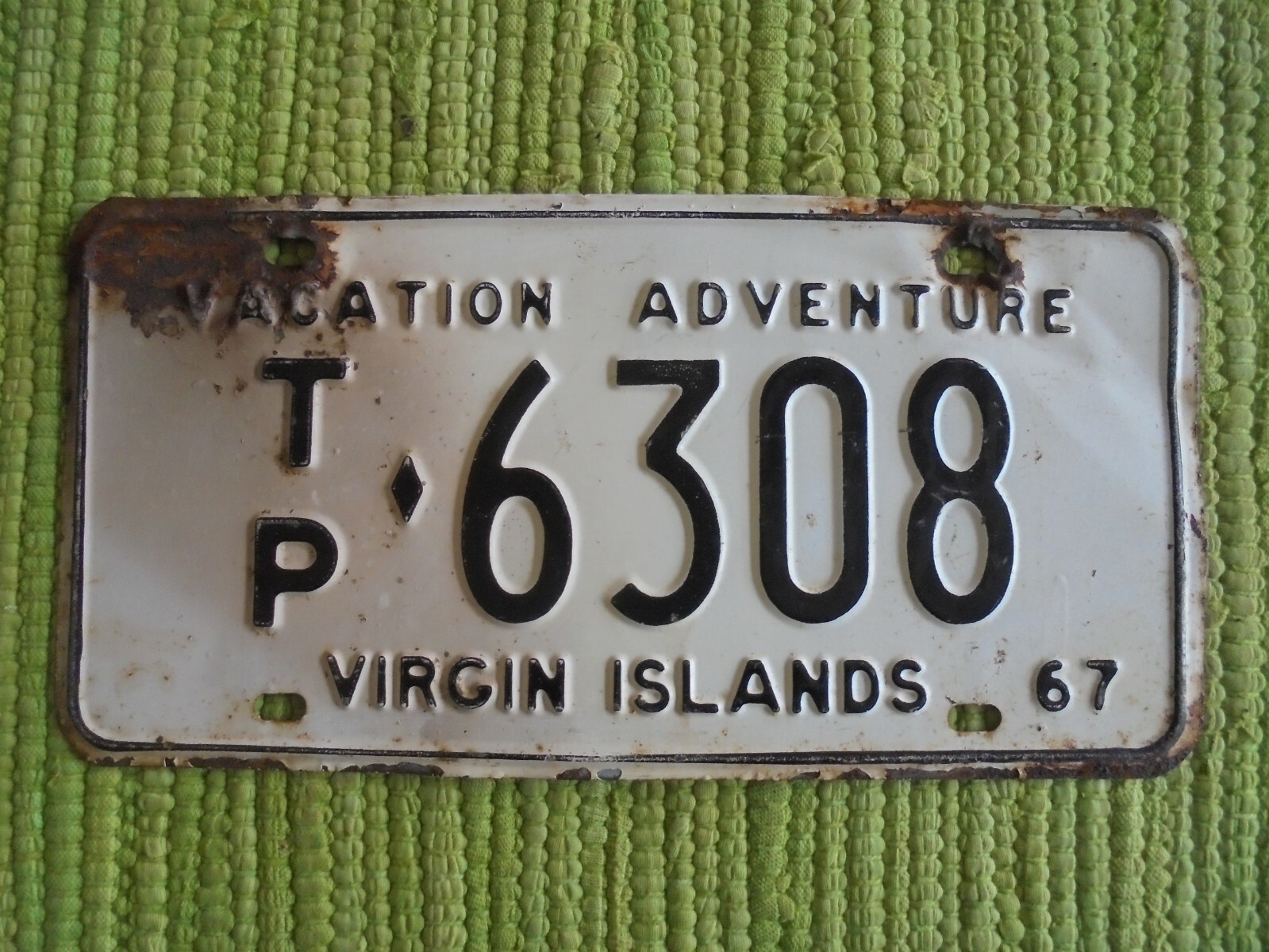 1967 Virgin Islands License Plate 67 St Thomas Vacation Adventure Tag ...