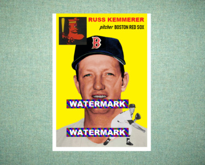 Russ Kemmerer Boston Red Sox 1954 Style Custom Baseball Art Card | eBay