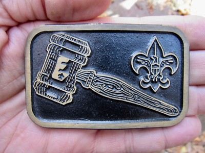 Vtg BOY SCOUTS Belt Buckle BSA Explorer Eagle Scouting NOAC Brass RARE ...
