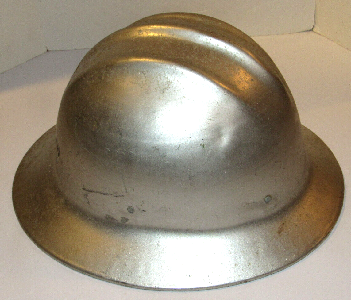 VINTAGE 1950s E D BULLARD 'HARD BOILED' HARD HAT! SILVER ALUMINUM! SAN ...