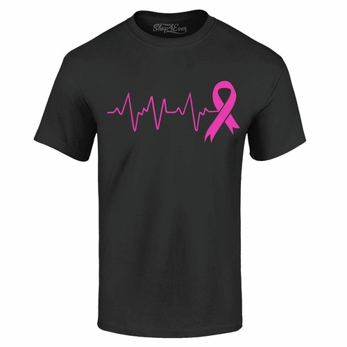 Heartbeat Pink Ribbon T-shirt Breast Cancer Awareness Support Shirts | eBay