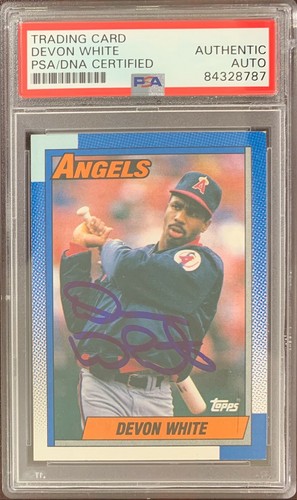 Devon White auto signed card 1990 Topps #65 Los Angeles Angles PSA ...