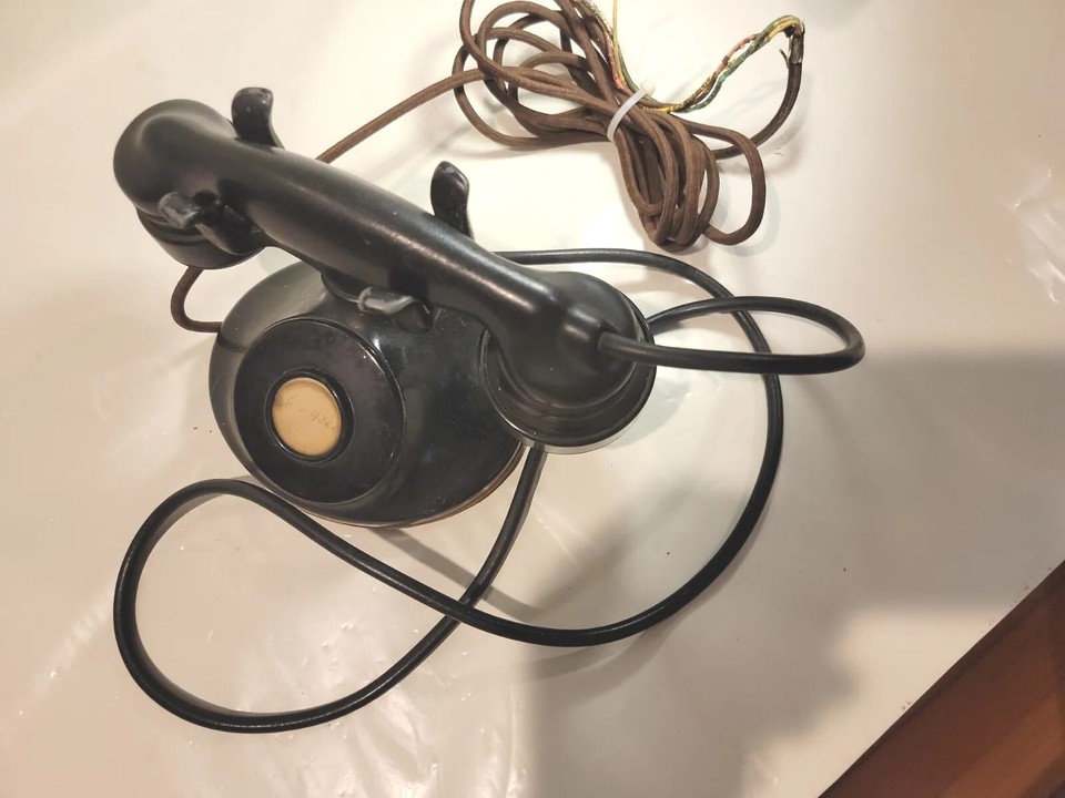 Vintage 1926-38 Western Electric D1 Metal Non-Dial Desk Phone + E1 ...