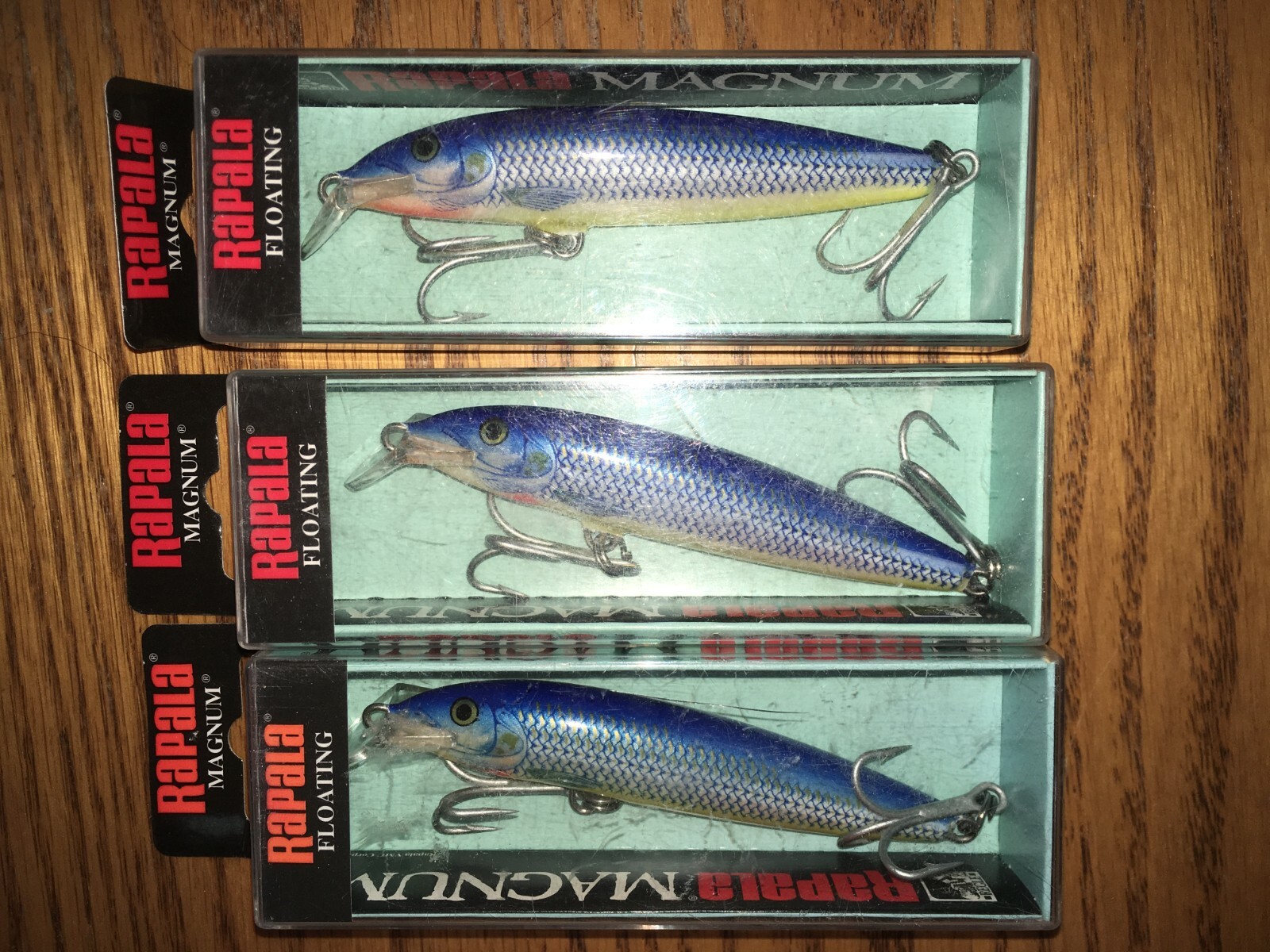 RAPALA FLOATING MAG 09's=LOT OF 3 BLUE SHINER COLORED FISHING LUREs | eBay