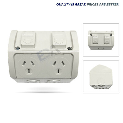 Water Proof Weatherproof Double Power Point D GPO 10 Amp Socket Dgpo ...
