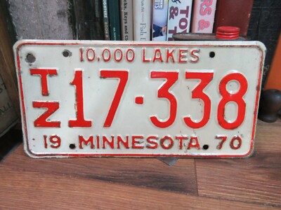 1970 MINNESOTA VEHICLE LICENSE PLATE T MN TRUCK TAX TAG ORIGINAL ISSUE ...