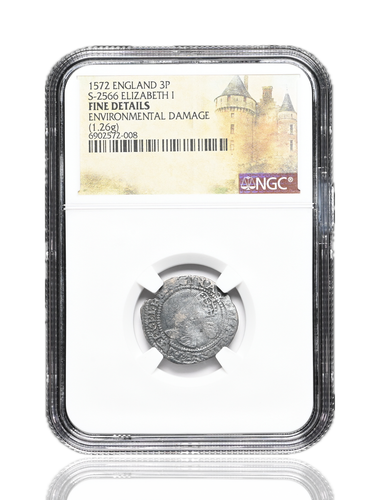 ENGLAND. Elizabeth I. 1558-1603. Silver Threepence, S-2566, NGC Fine ...