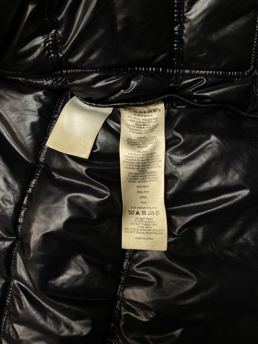 Burberry Wool Down Parka Jacket Black Men's Established 1856 Burberry Wool Down Parka Jacket Black Men's Established 1856