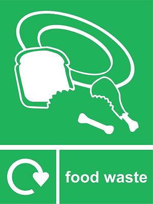 Recycling bin and Food waste sign | eBay