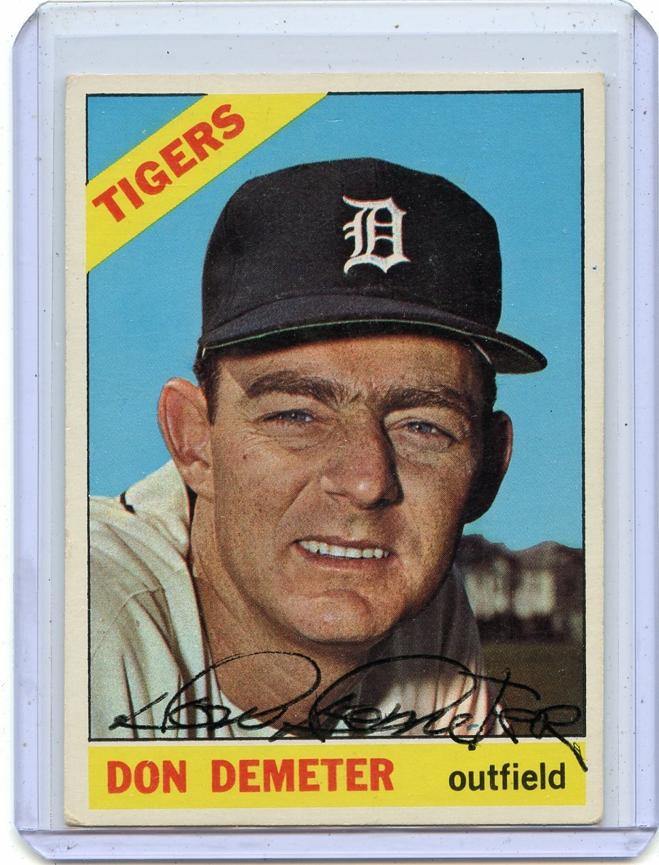 1966 TOPPS BASEBALL #98 DON DEMETER AUTOGRAPH, DETROIT TIGERS, 062119 ...
