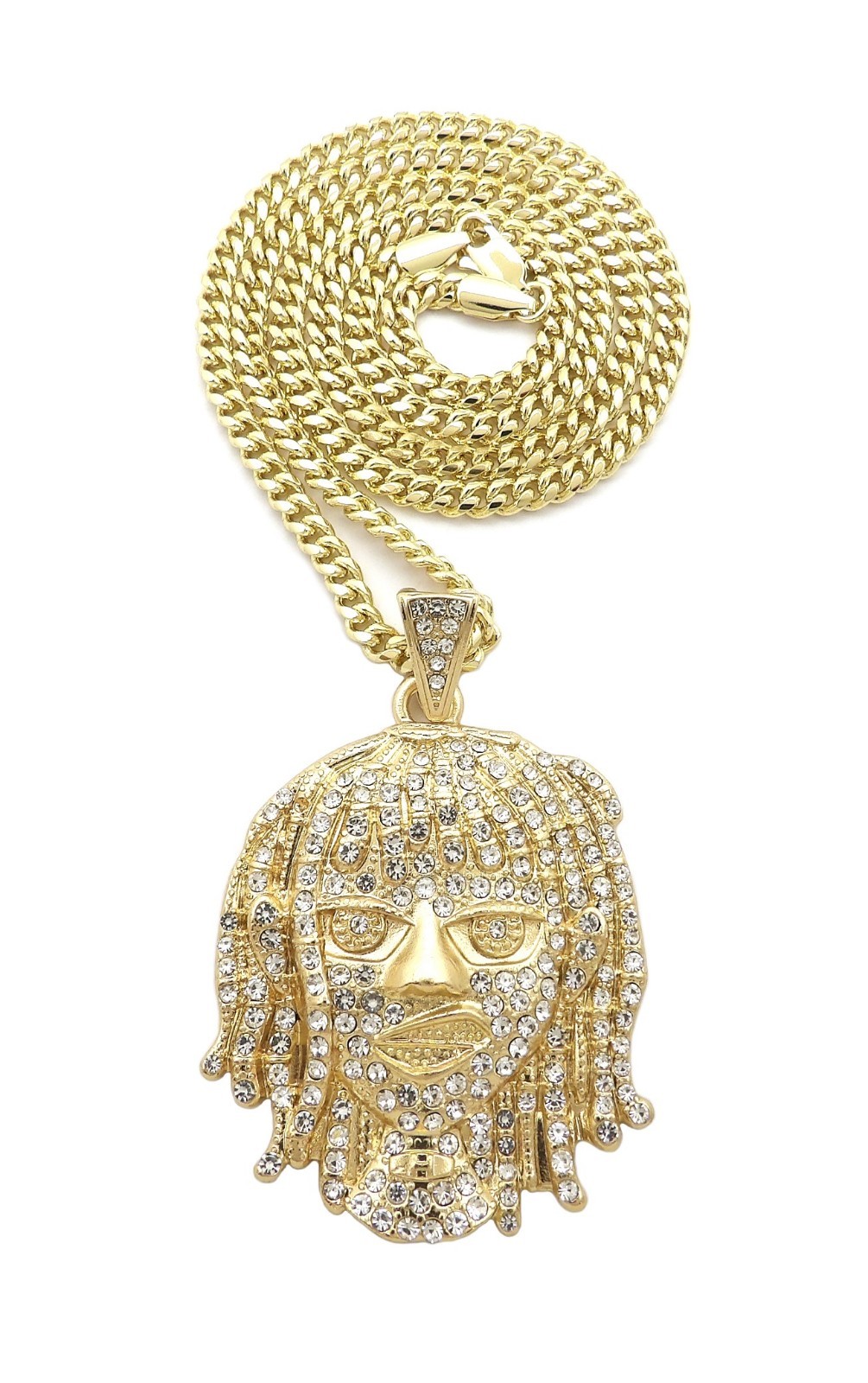 Hip Hop Lil Pump Portrait Pendant & 24" Box, Rope, Cuban Chain Hip Hop ...