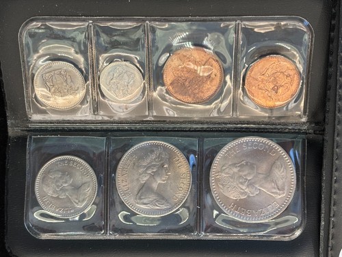 RHODESIA Coin Set 1964 1970 1972 1973 1974, 7pcs Brilliant UNC w/ Bank ...