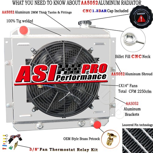 4 Row Radiator Shroud Fan For 1958-1984 Toyota Land Cruiser FJ40 FJ45 ...