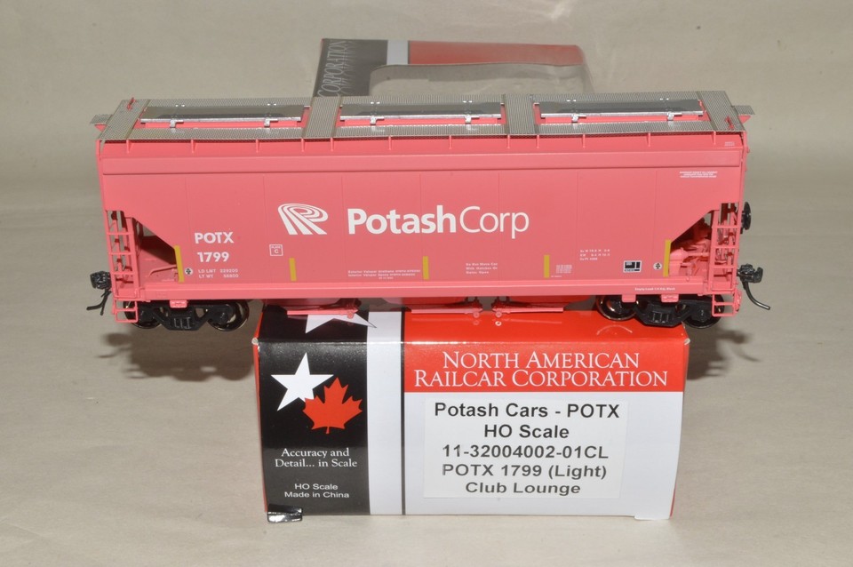 HO scale NARC Potash Corp Saskatchewan NSC covered hopper car train ...