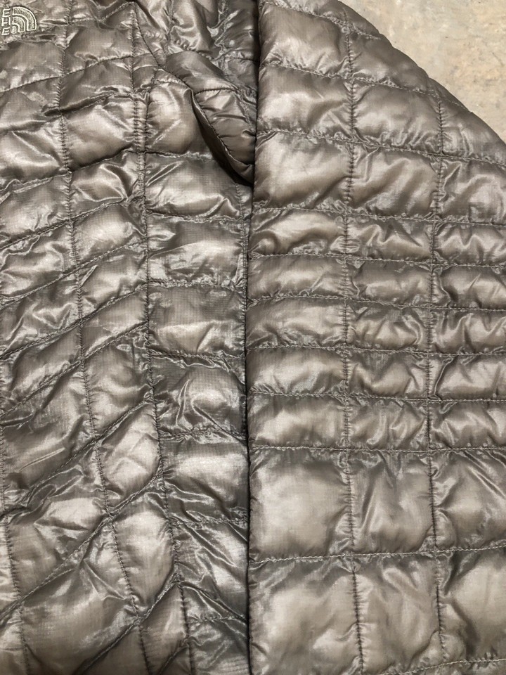 The North Face Womens ThermoBall Quilted Puffer Jacket Coat Silver Gray ...