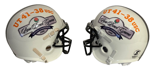 (2) 2006 Rose Bowl NATIONAL CHAMPIONS Mini Helmets Texas Longhorns/USC ...