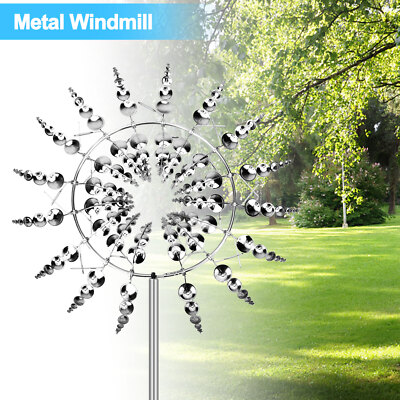 Magical Metal Windmill 3D Wind Powered Kinetic Sculpture for Yard ...